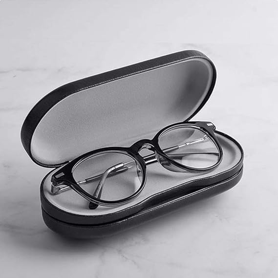 UD 【2-in-1】 Double Glasses Case Hard Shell for Women and Men,Dual Eyeglasses Holder Protective for Two Pairs of Glasses,Black Color, Medium