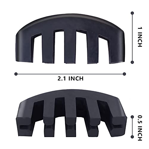 Rubber Violin Practice Mute Combo, 2 Pack Claw Style & 2 Pack Round Tourte Style Mute for Violin, Ultra Practice Silencer, Black