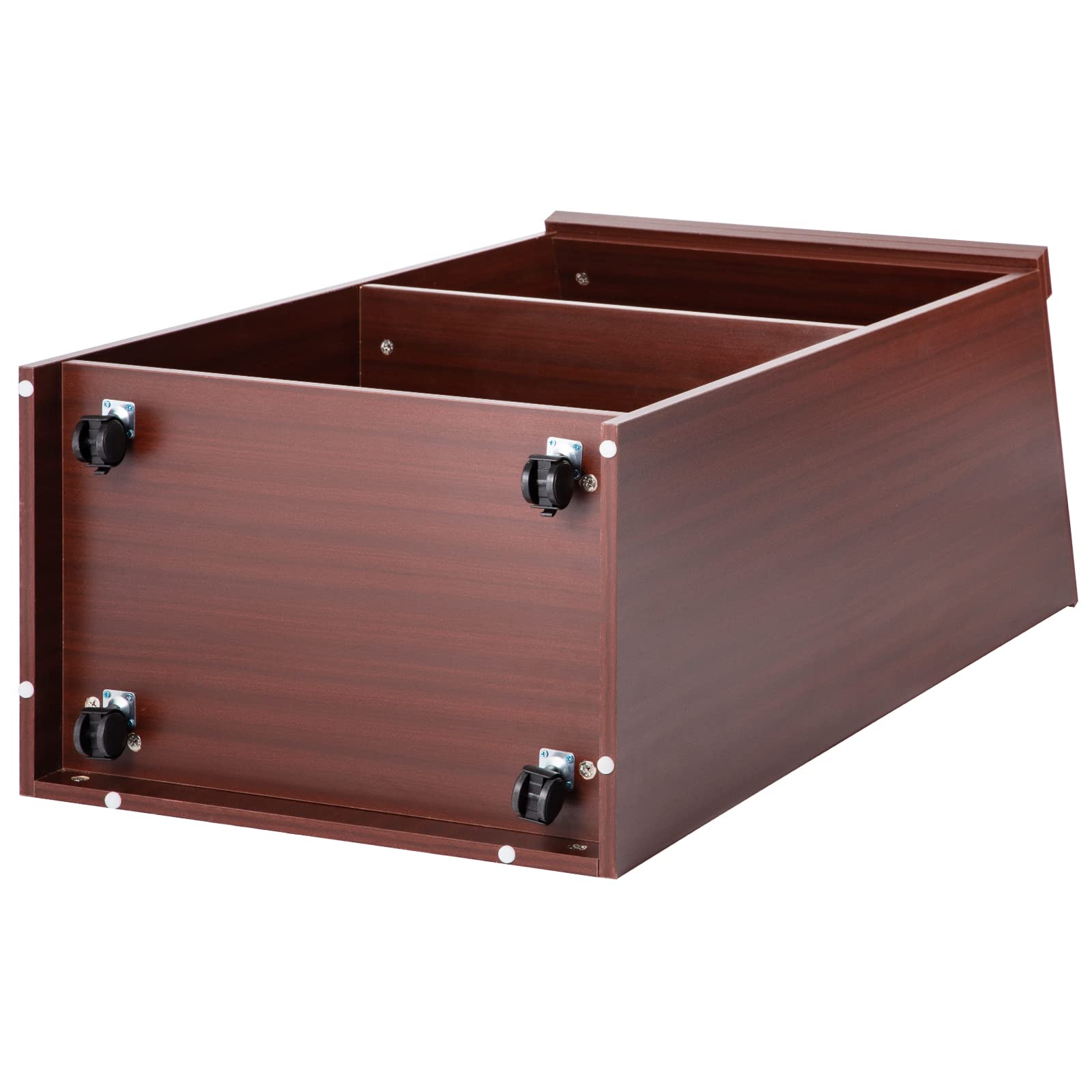 VEVOR Wood Podium, 23.6" x 47.2", Lecterns and Podiums w/ 4 Rolling Wheels, Slant Surface, Baffle Plate & Shelf, Easy Assembly Walnut Lecterns for Church, Office, School, Home