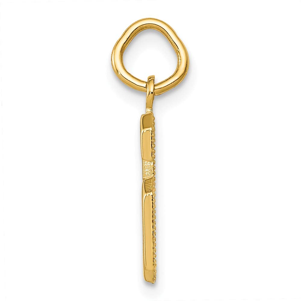 Solid 14k Yellow Gold Casted Small Number 6 Charm Pendant - 20mm x 7mm