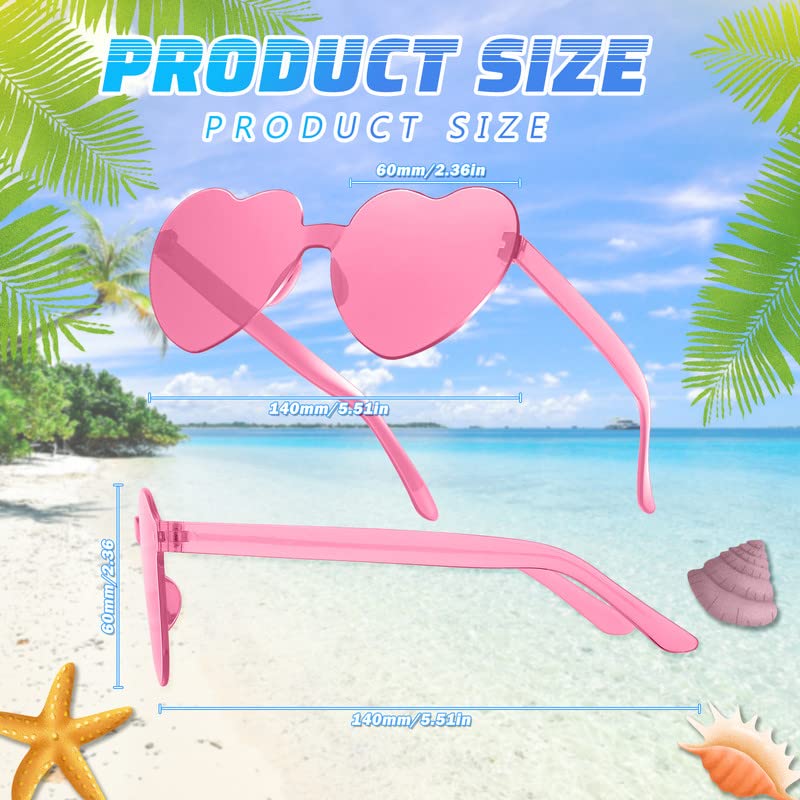 RTBOFY Heart Sunglasses, Heart Shaped Sunglasses with Transparent Candy Color for Women Party Favor