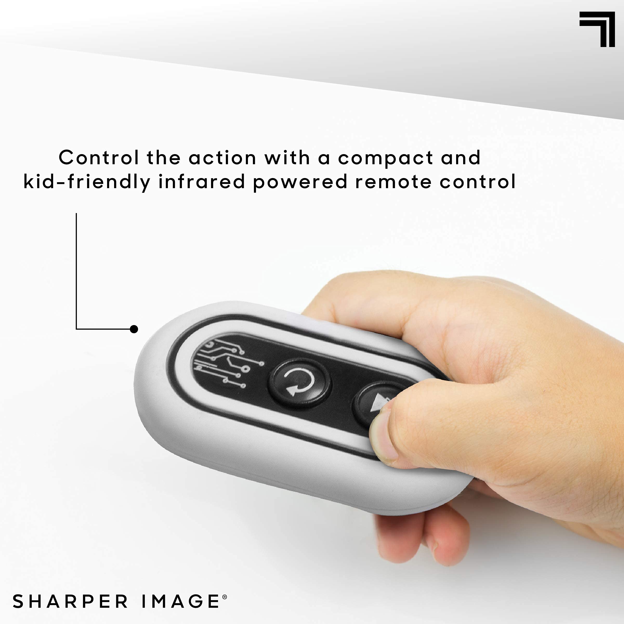Sharper Image Remote Control Mini RC Robotosaur Dinosaur Toy for Kids, Miniature Futuristic Sci-Fi Robot T-Rex Moving Action Figure with Infrared Technology, Battery Operated Black Body