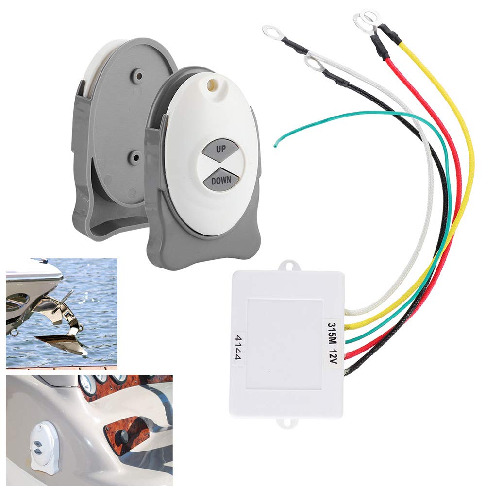 Senyar Anchor Controller, 12V Remote Control Windlass Wireless Switch Trim Controller Marine Boat Sail Accessory