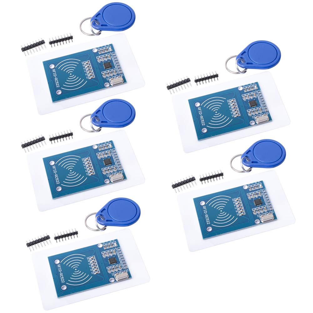 Qunqi RC522 IC Card Module with S50 White Card and Key Ring for Arduino Raspberry Pi (5PC)