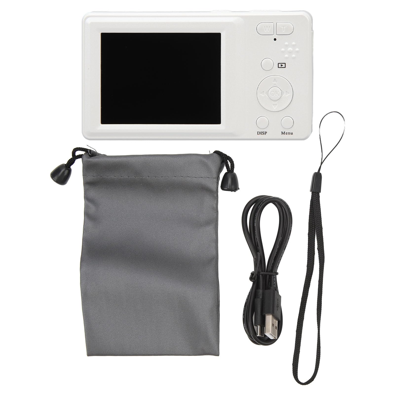 Small Camera for Teens 50MP 4K Digital Camera Face Recognition 2.7 TFT Screen with Lanyard for Photography (Silver)