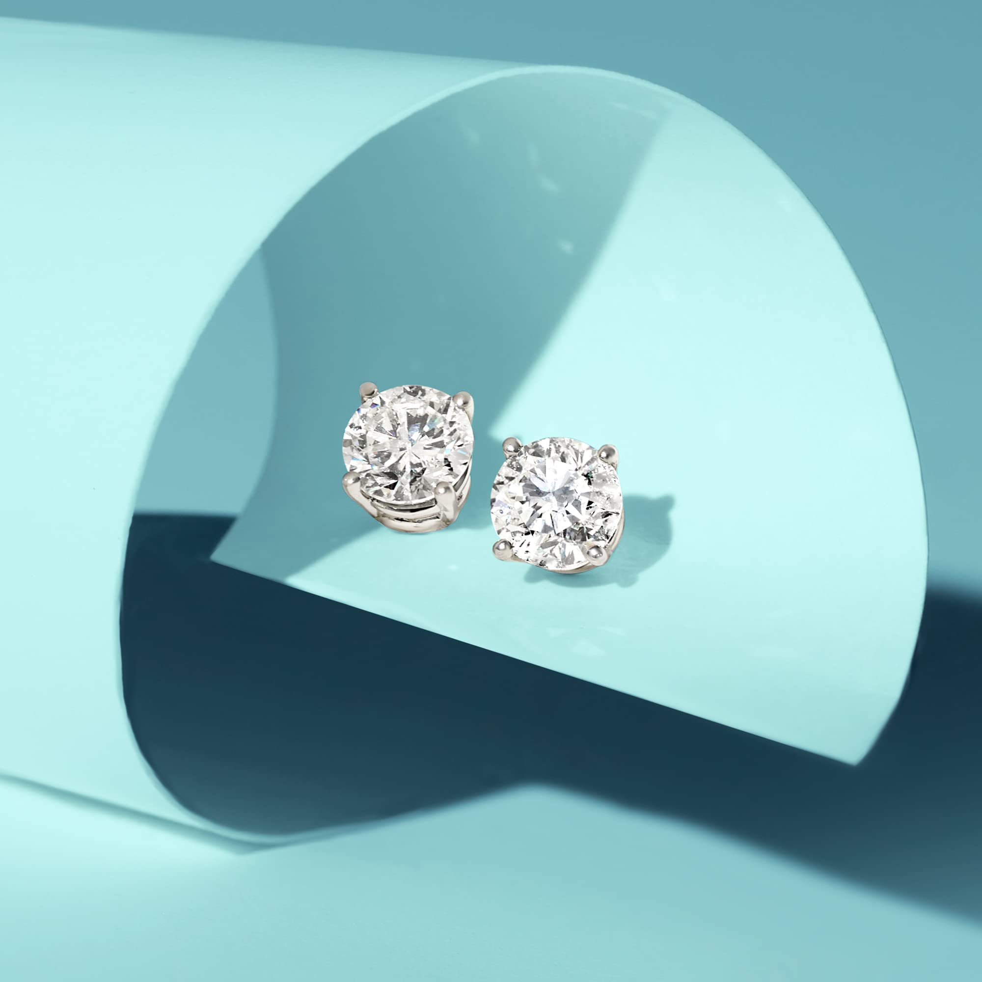 Ross-Simons 1.40 ct. t.w. Diamond Stud Earrings in Platinum