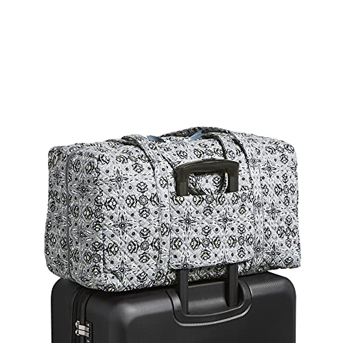 Vera Bradley Women's Cotton Lay Flat Travel Duffle Bag, Plaza Tile, One Size