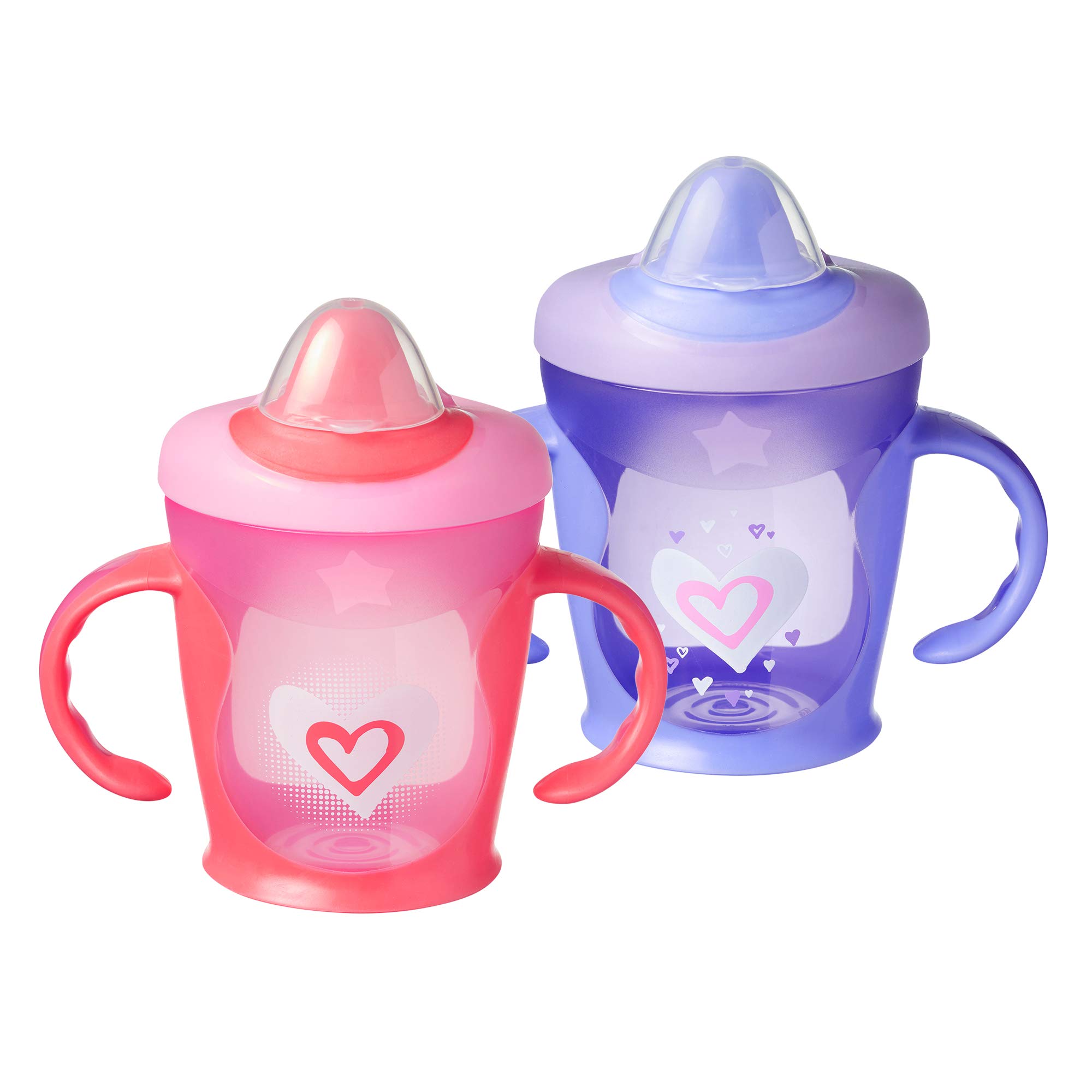 Tommee Tippee Hold Tight Trainer Sippy Cup, 7+ Months β 2 Count (Colors & Designs Vary)