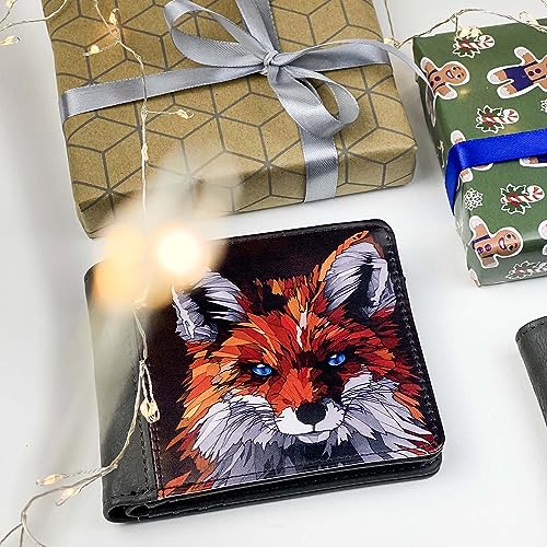 ZIZ Wallet made of Leather with Personalized print Card and Money Holder Gift Idea Unisex Accessory (Fox)