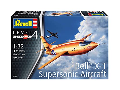 Revell RV03888 1:32 - Bell X-1 (First Supersonic) Plastic Model kit, Orange, 1/32