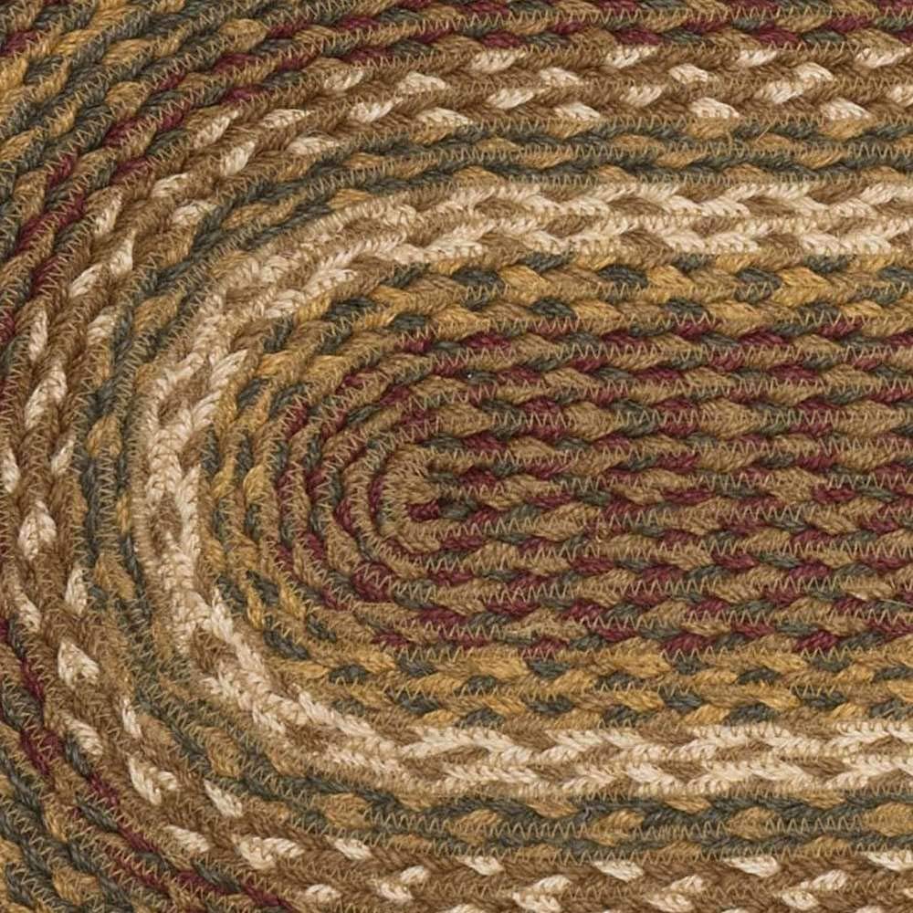 VHC Brands Tea Cabin Rustic Jute Green Textured Striped Round Kitchen Chair Pad Set of 6 15"