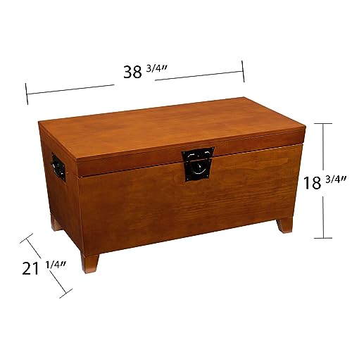 SEI Furniture Pyramid Storage Trunk Coffee Table, Mission Oak