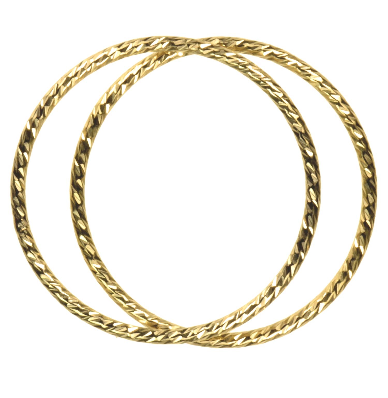 uGems 2 14K Gold Filled Sparkle Stacking Rings Size 9