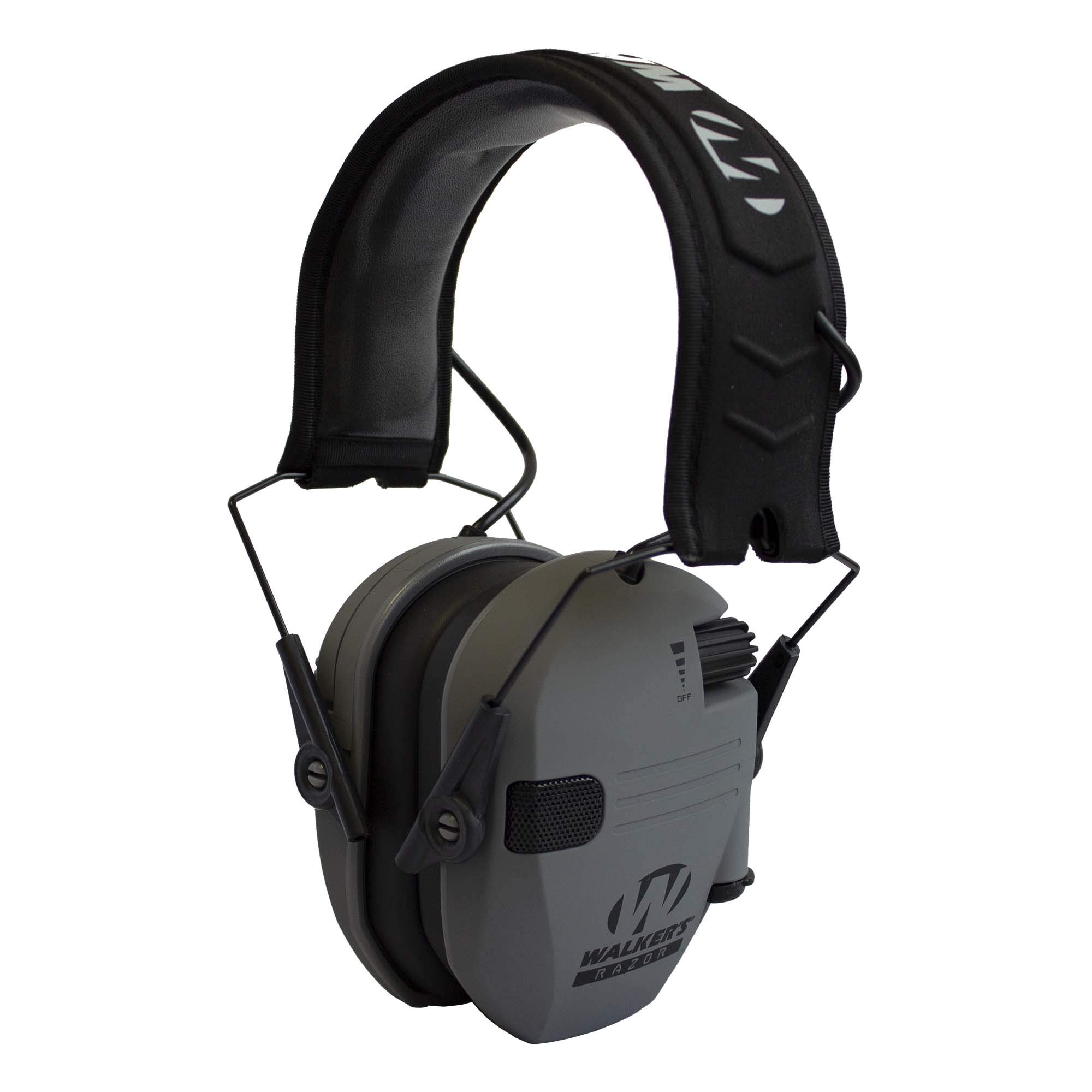 Walker's Razor Slim Compact Folding Ear & Hearing Protection Electronic Shooting Ear Muffs, Smoke Gray