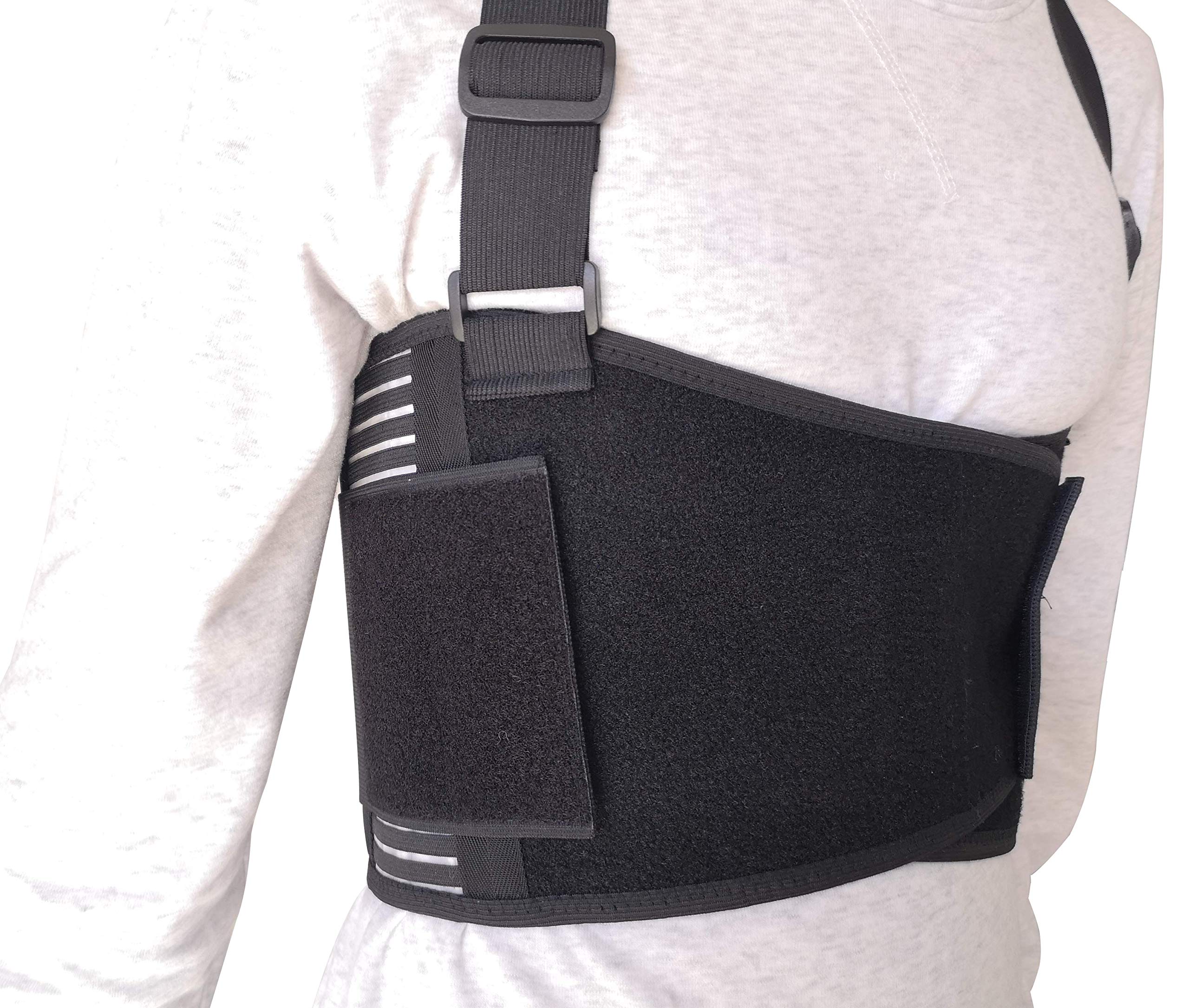Solmyr Rib and Chest Support Brace, Broken Rib Brace, Breathable Rib Belt for Sore or Bruised Ribs Support, Sternum Injuries, Dislocated Ribs Protection, Pulled Muscle Pain (S)