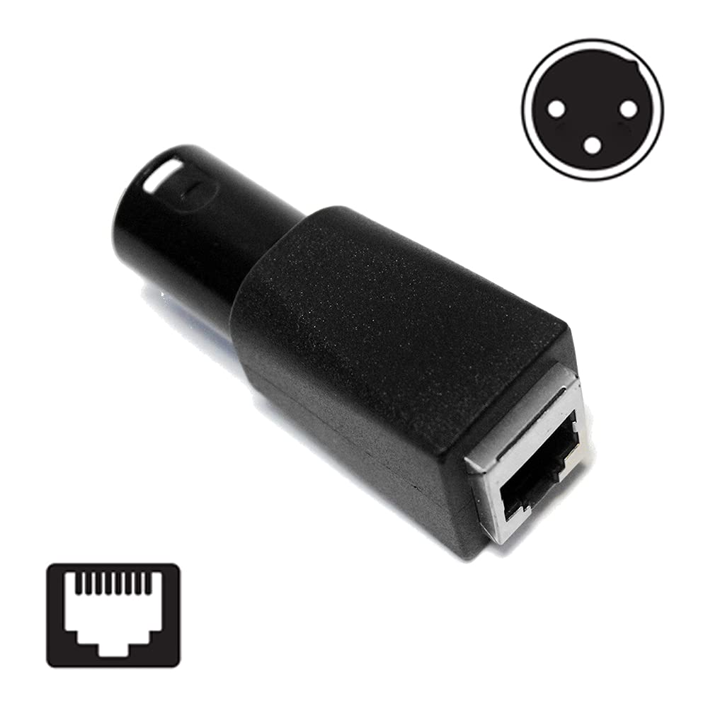 Toronce DMX to RJ45 Connector RJ45 Ethernet to 3 Pin XLR DMX Female & Male Adapter Sets (3PIN_1Pair)