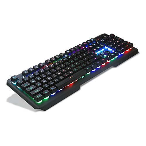 Redragon K506 Centaur 7-Color Rainbow Backlit Full-Size Gaming Keyboard with Numeric Keypad (Black)