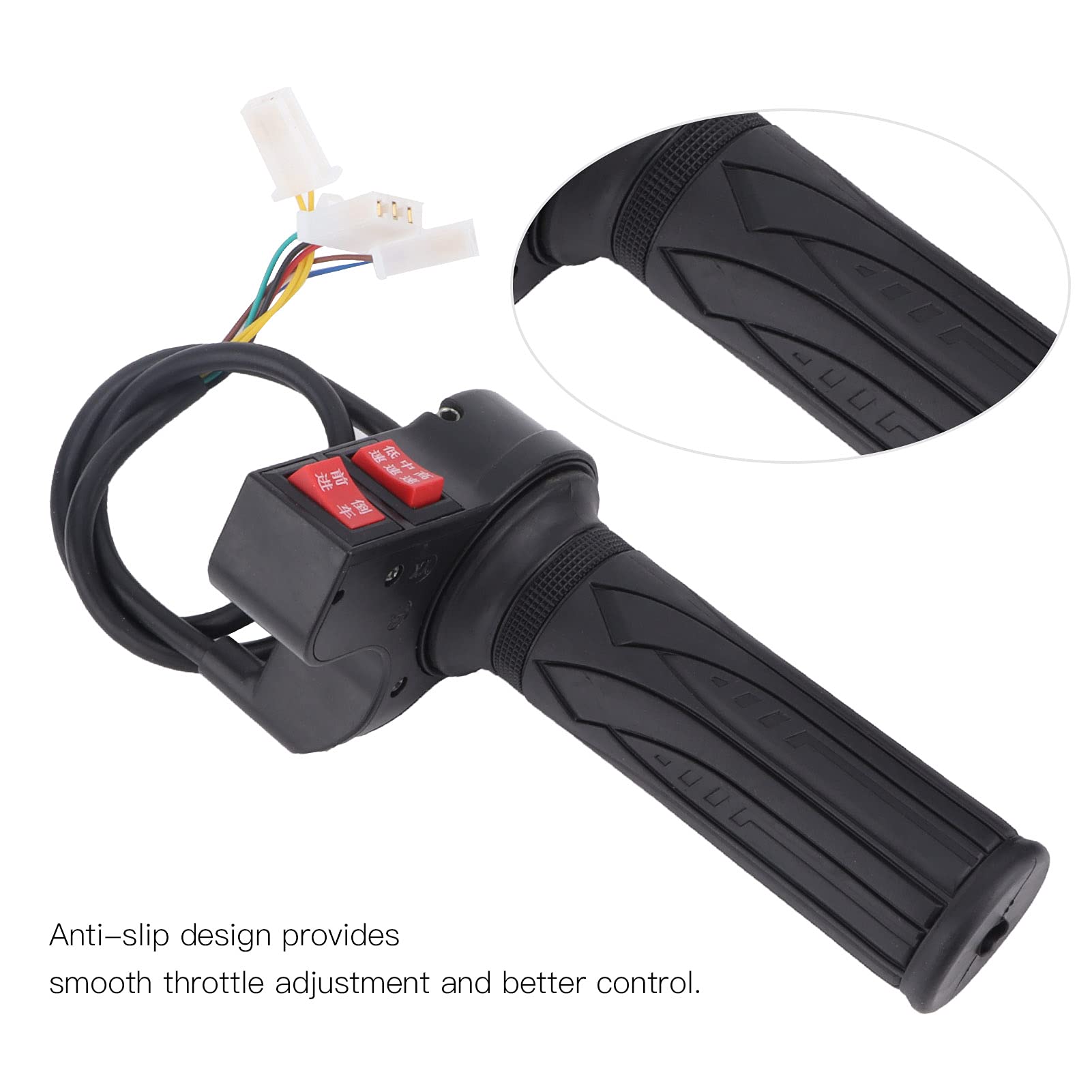 VGEBY 1Pair Electric Bike Throttle Grip, 3 Speed Control Throttle Hand Grips for Electric Bikes with Forward and Reverse Gear Electric Accessories