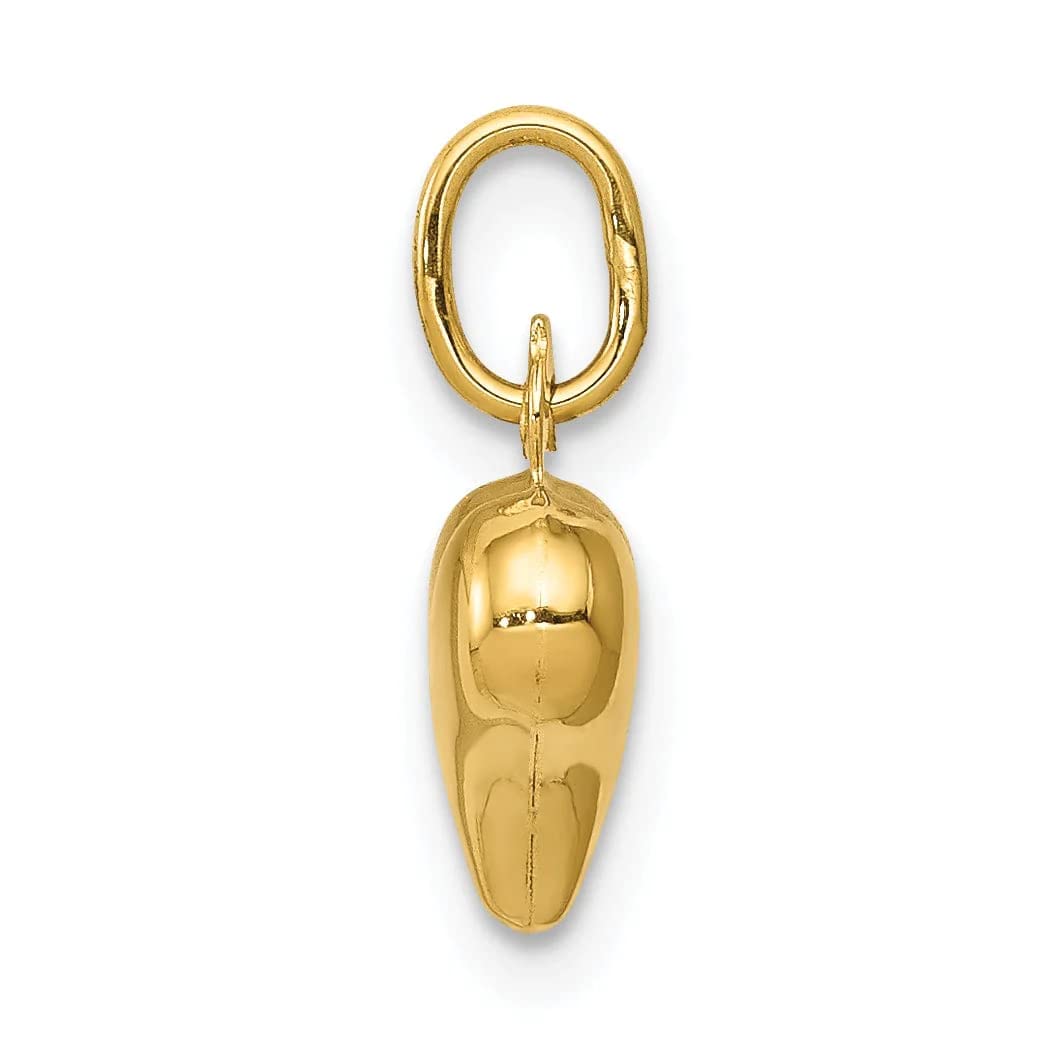 Saris and Things 14k Yellow Gold Polished 3D Heart Charm Pendant