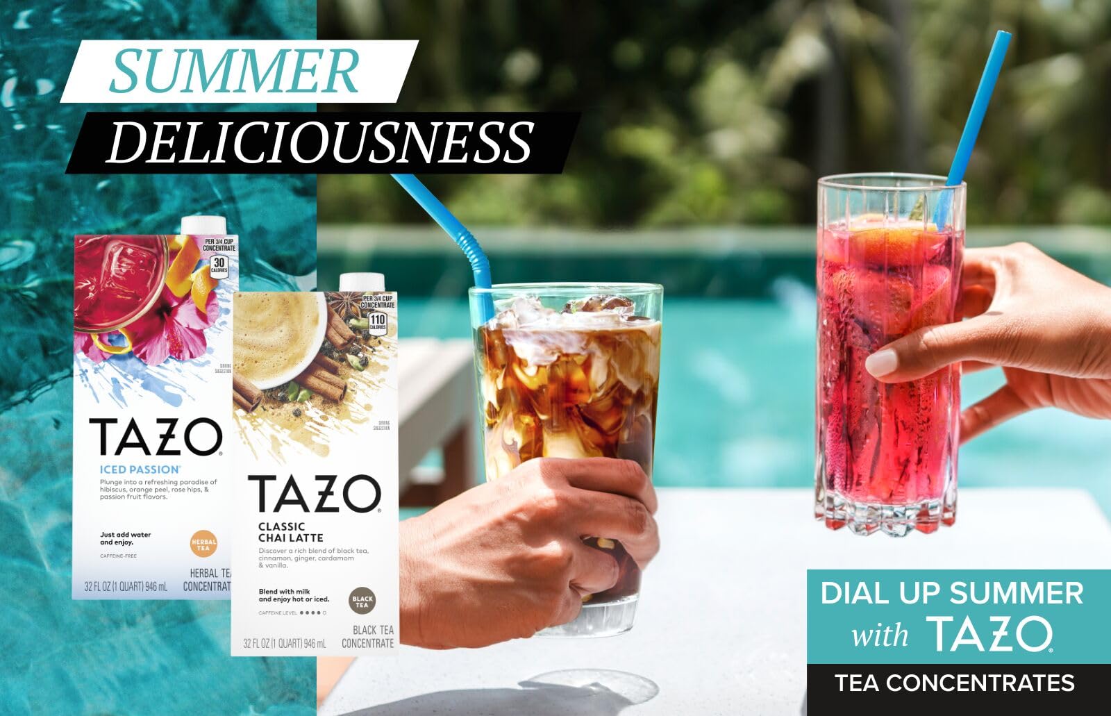 TAZO Iced Passion Herbal Tea Concentrate, Caffeine-Free, Served Iced, 32oz