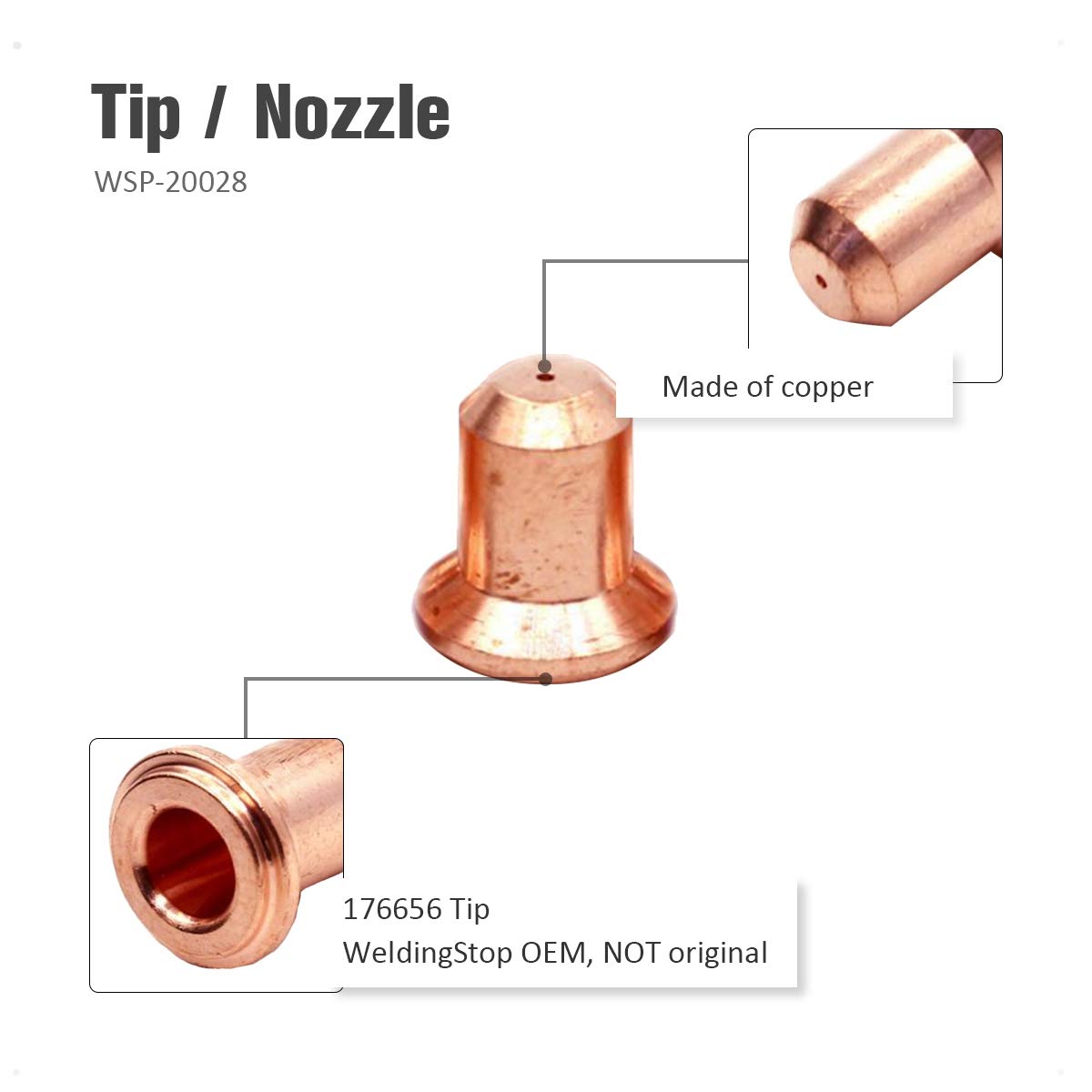 WeldingStop 176655 Electrode 176656 Tip 202809 Swirl Ring fit for Miller Spectrum 375 X-treme Plasma Cutter ICE-25C ICE-27C Torch PKG-22