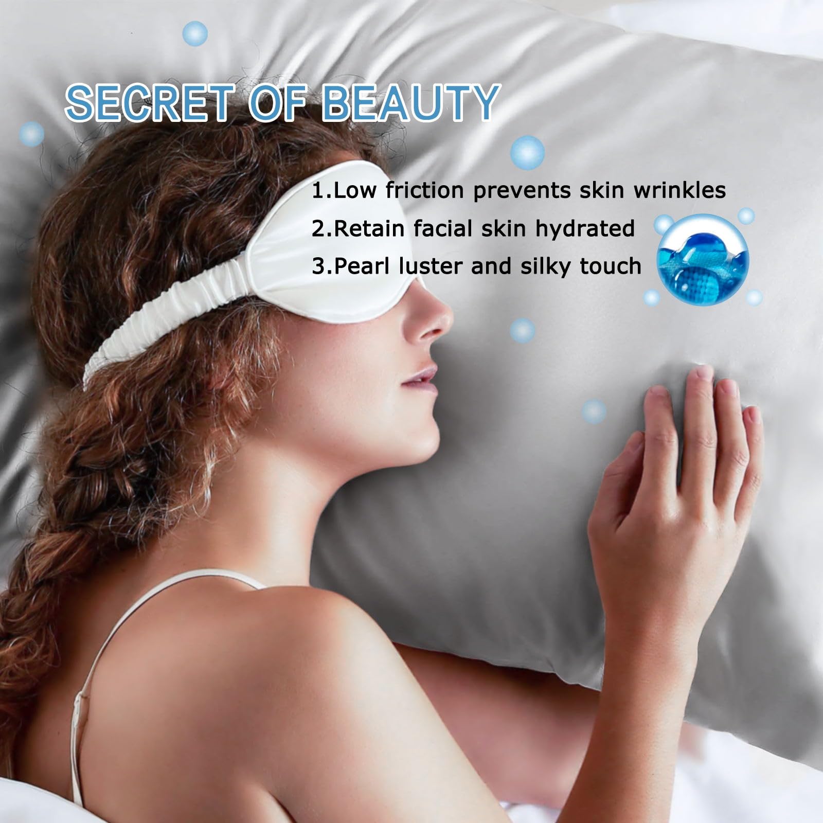 Pillows Queen Size Set of 2, Hotel Cooling Bed Pillows for Sleeping, 2 in 1 Beding Gift for Women Men, Machine Washable, 18" x 30"