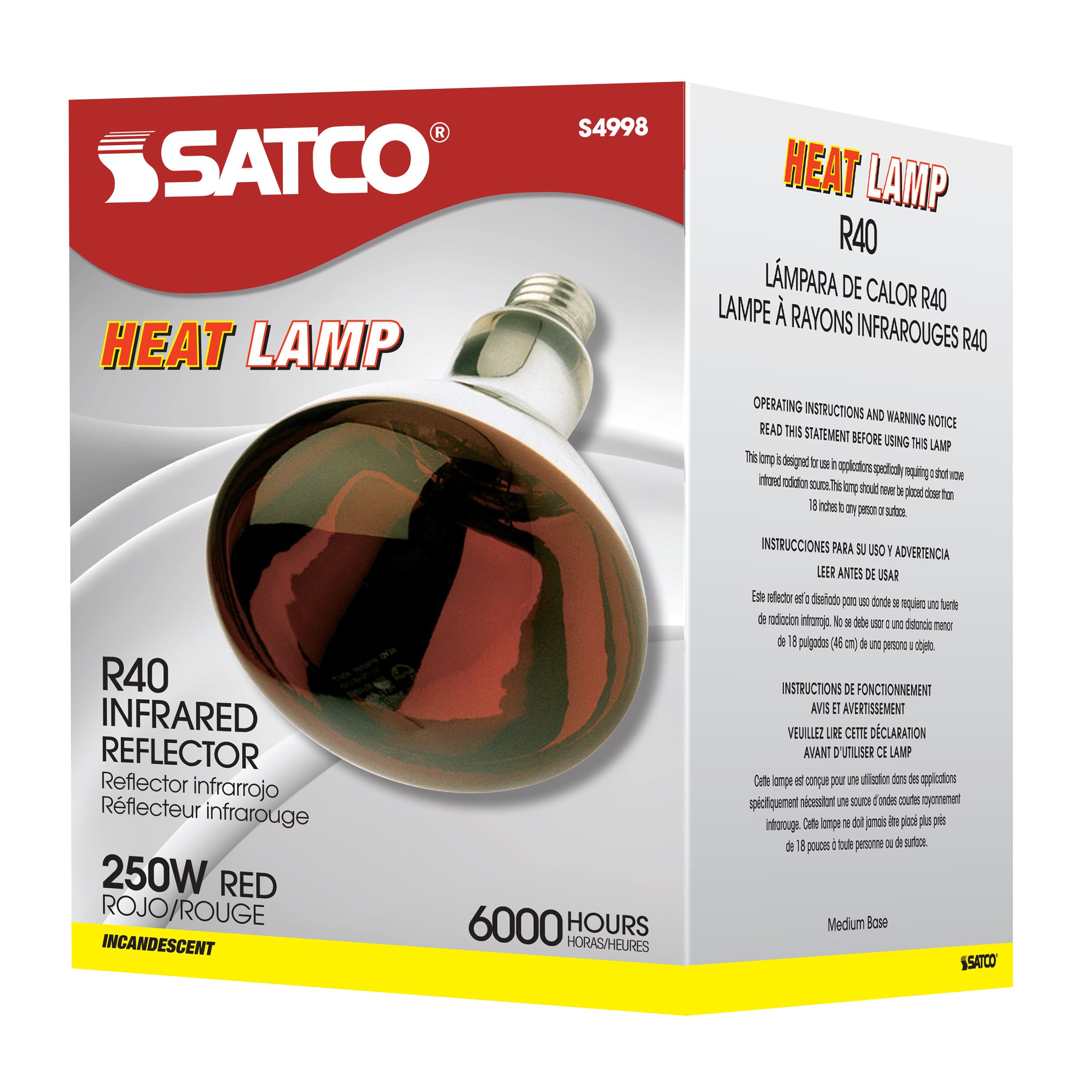 Satco S4998 Medium Light Bulb in Bronze/Dark Finish, 6.50 inches, UNKNOWN, Red Heat