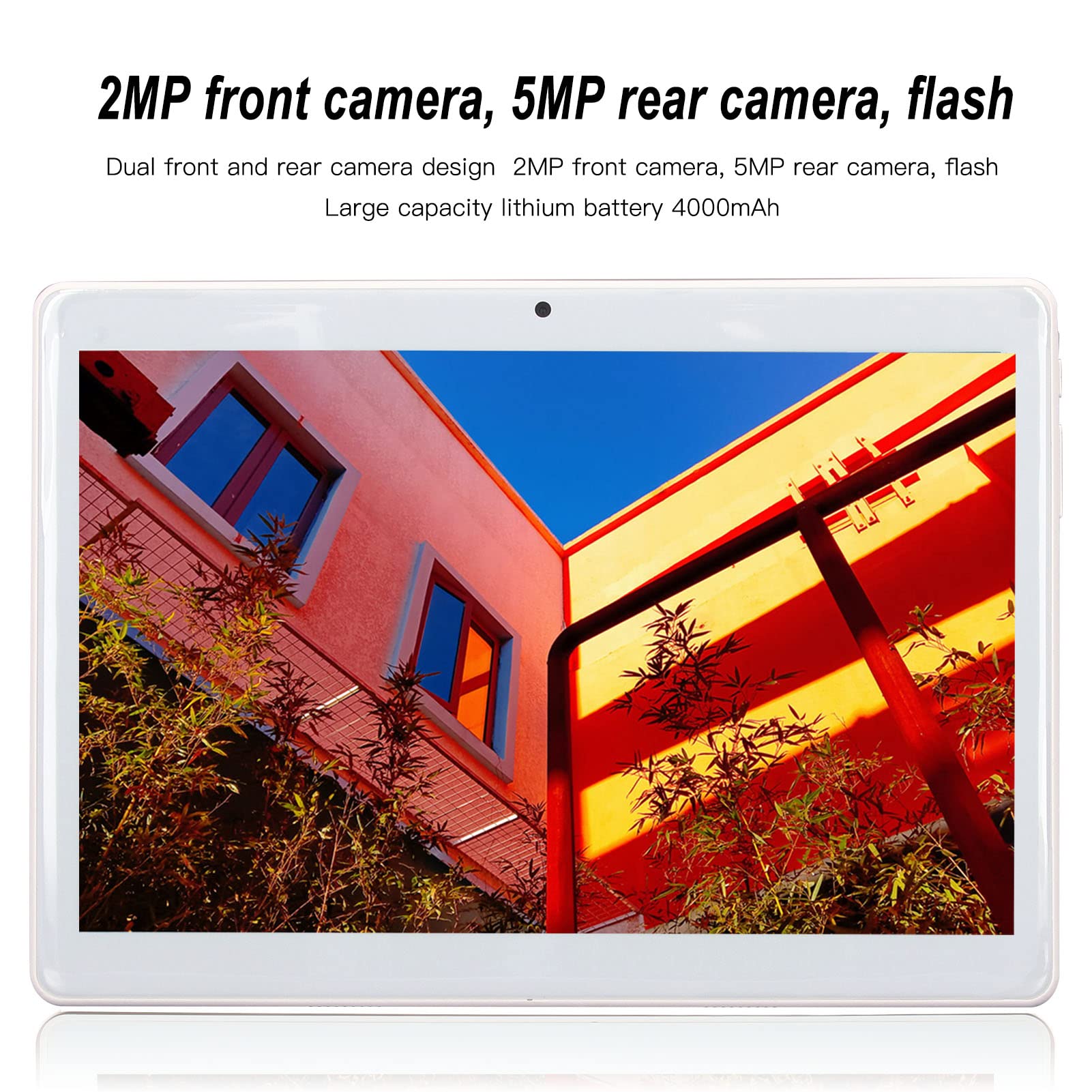 Smart Tablet, Silver Dual Camera Tablet with IPS HD Touchscreen for Photography (US Plug)