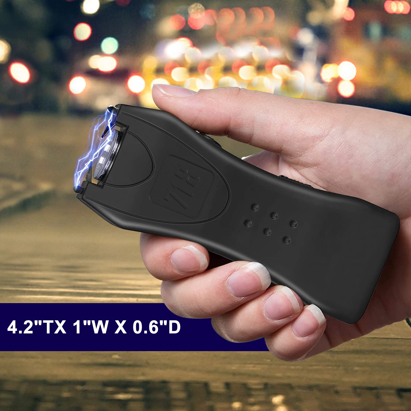 XinJuns Self-Defense Kit w/ Red Pepper Spray & Painful 2.0 µC Stun Gun Flashlight, 25 Burst, 10 Foot (3 M) Range, 120 Lumens, Rechargeable, Safety Switch, Includes Belt Holster(Black Gun)