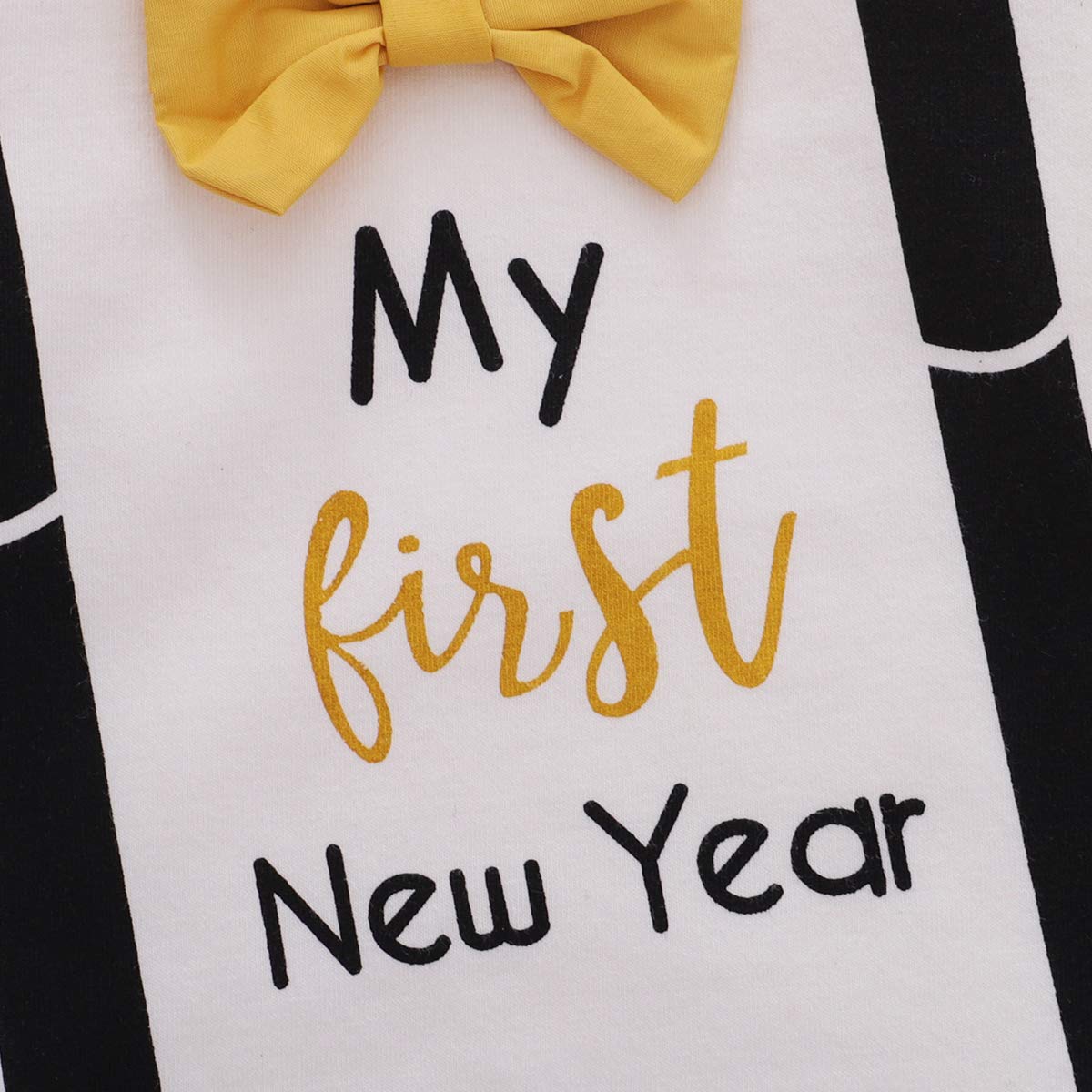 Shalofer Baby Boy My First New Year Outfit Toddler New Year Eve Bodysuit with Hat (Black,12-18 Months)