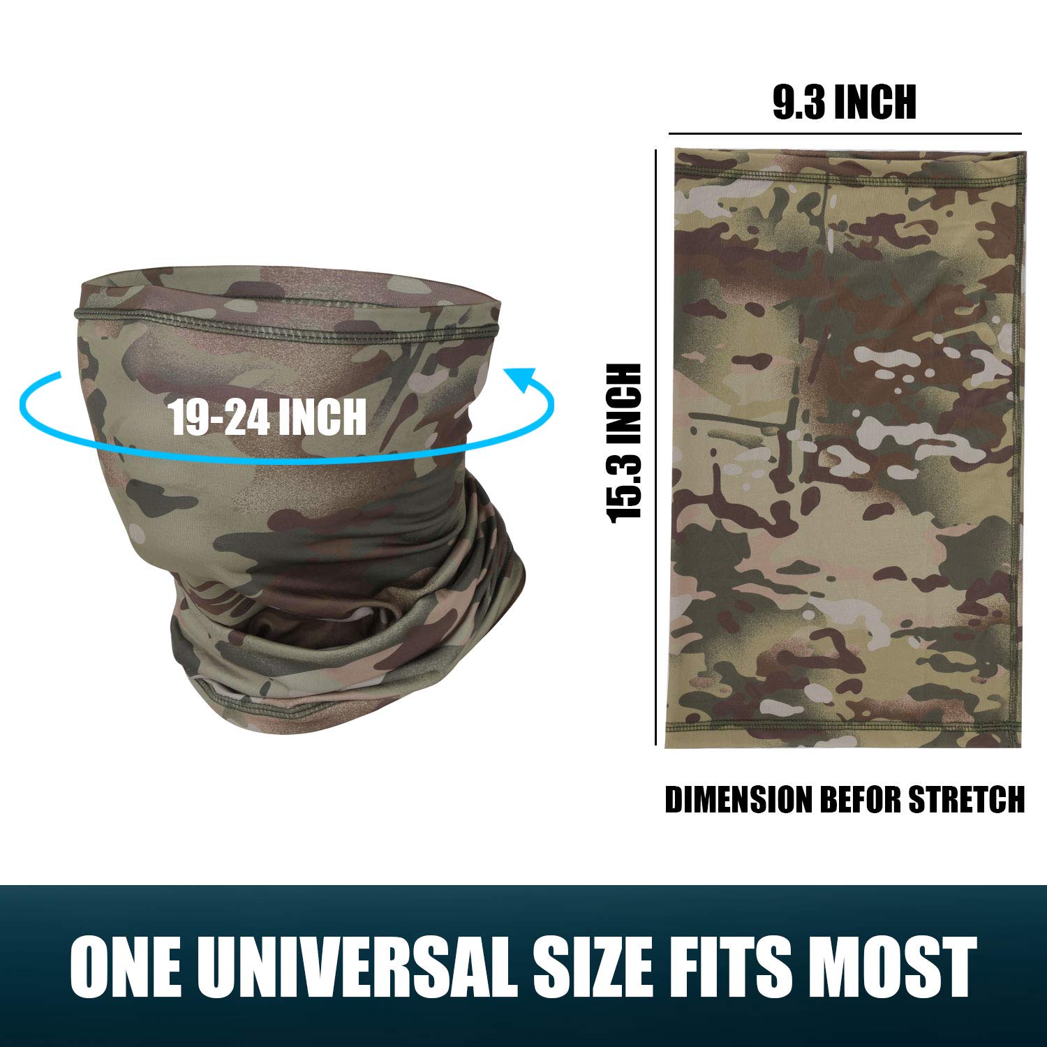 Summer Face Scarf Cover-Dust, Sun, Neck Gaiter Cover for Fishing Hiking Cycling