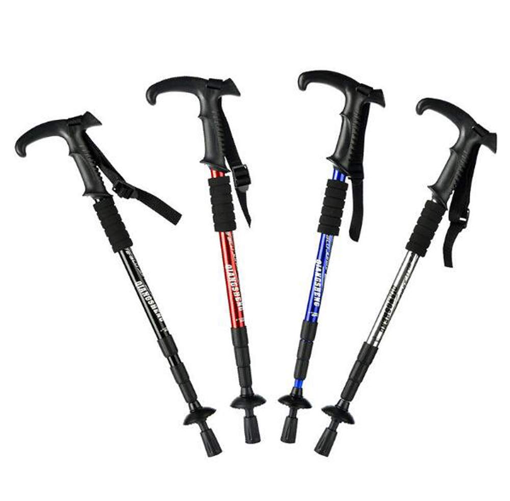 sontakukou T-Handle Adjustable Collapsible Hiking/Walking/Trekking Poles Anti-Shock Sticks Walking Sticks Color Random