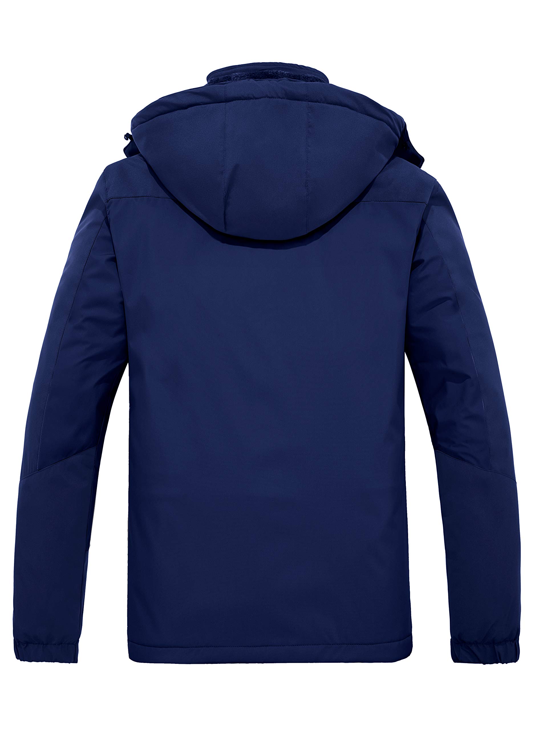wantdo Men's Waterproof Snow Coat Rain Jacket Wind Resistant Winter Parka Dark Blue M