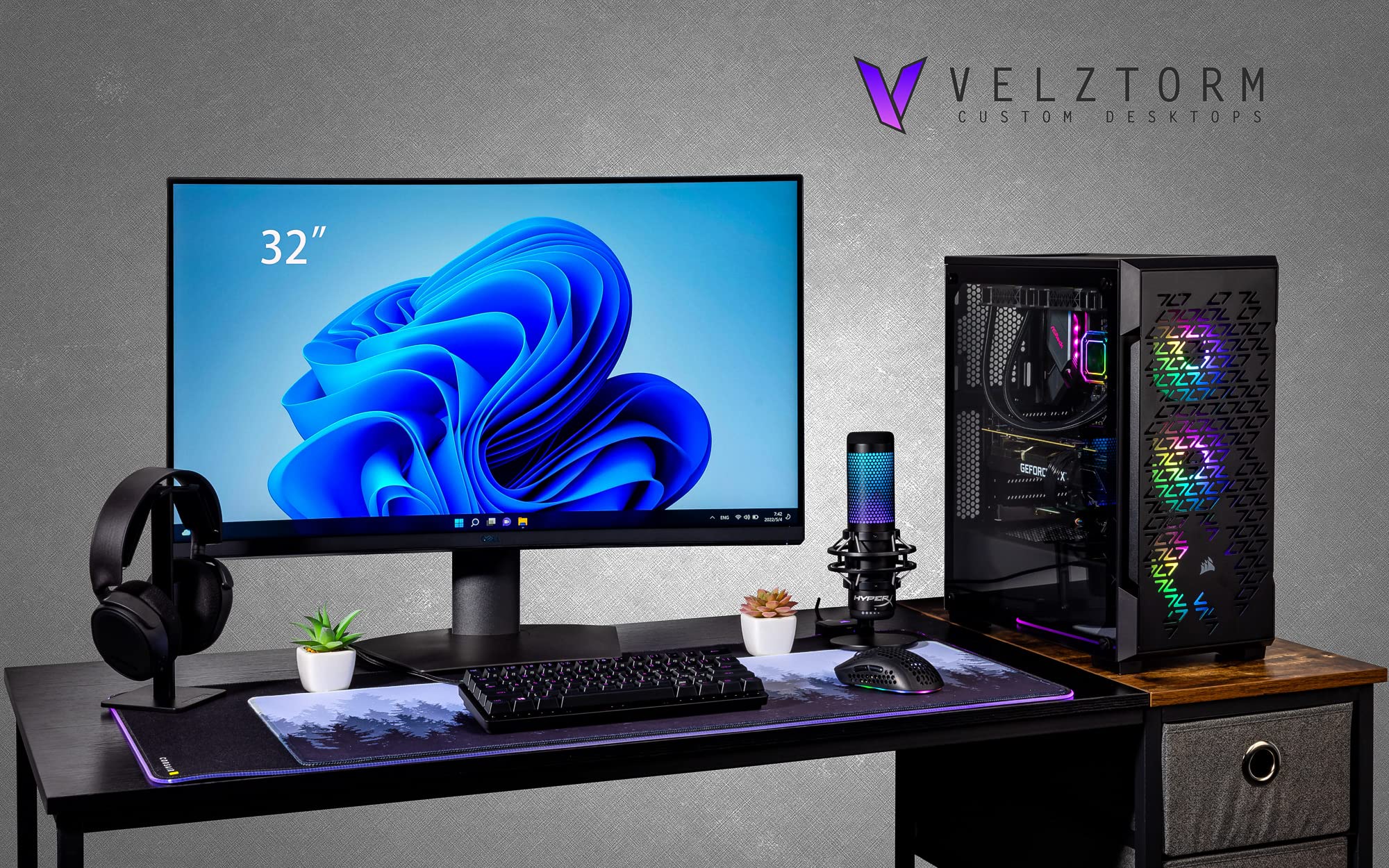 Velztorm White Ferrux Gaming Desktop PC (AMD Ryzen 9-5900X 12-Core, GeForce RTX 3070 Ti, 32GB RAM, 1TB PCIe SSD + 1TB HDD (3.5), USB 3.2, HDMI, Display Port, Win 10 Home)