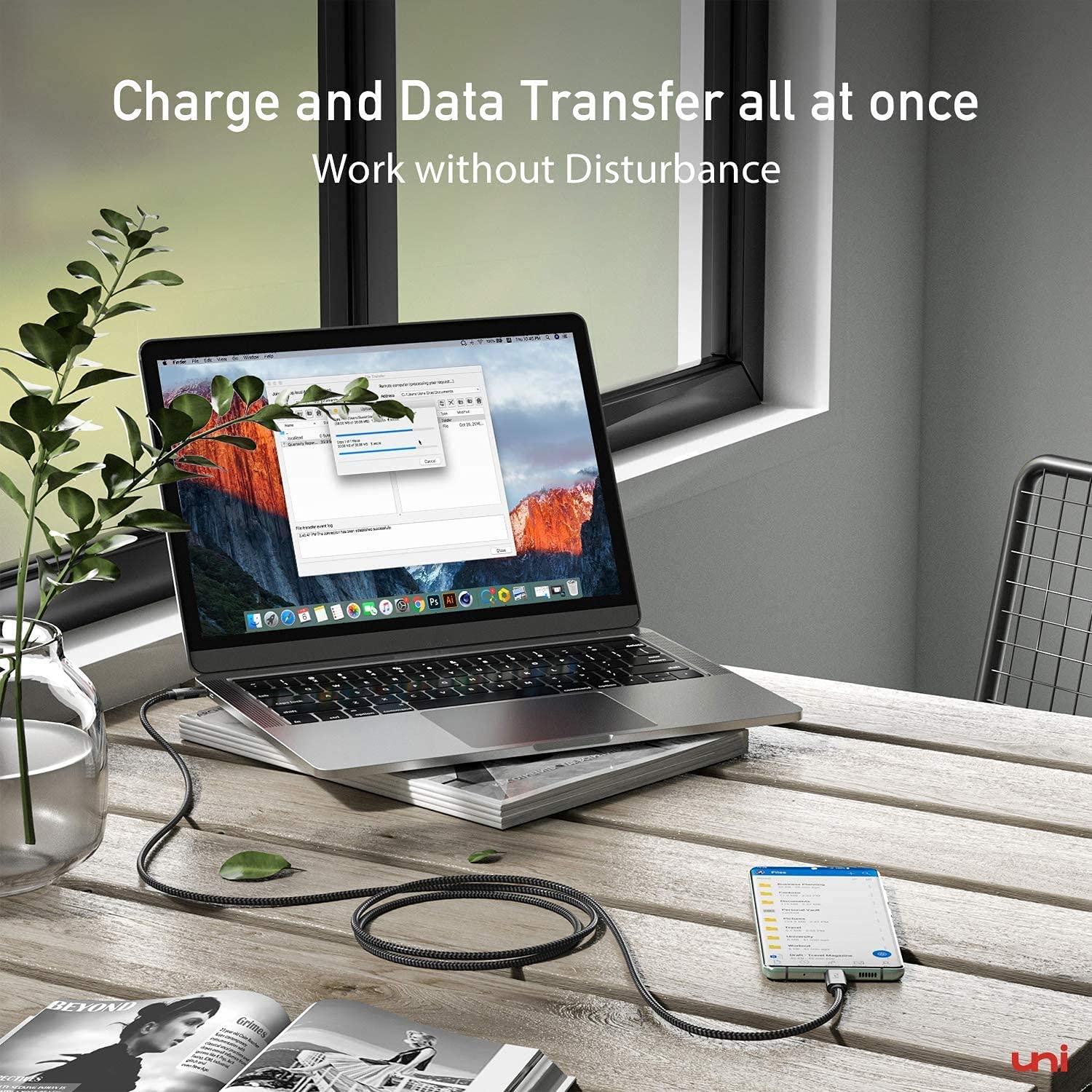 USB C to USB C Cable 4K@60Hz, uni USB Type C to USB-C Video Monitor 60W Cable with PD Fast Charging, Compatible with Galaxy S20 Ultra, MacBook Pro, iPad Pro 2020, Nintendo Switch, Oculus