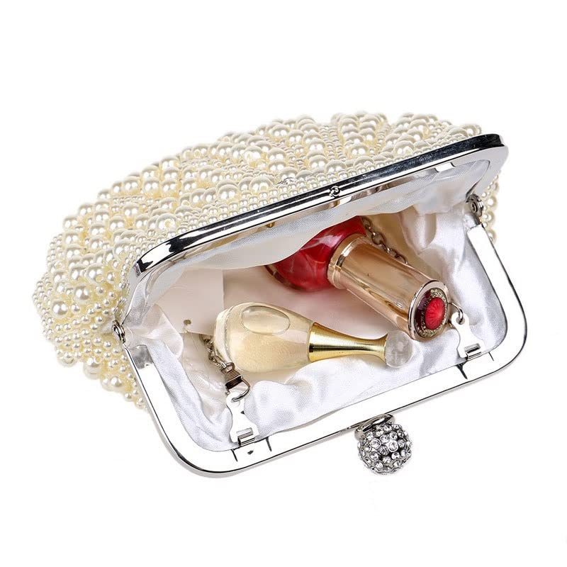 ZHUHW Shell Design Women Evening Bags Beaded Handmade Diamonds Chan Shoulder Messenger Bag Crystal Wedding Evening Bag