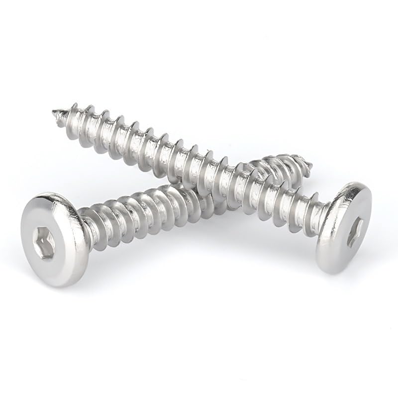 RAKTDA Hexagon Socket Screws 10pcs 304 Stainless Steel Hexagon Socket self-Tapping Screws Round Head Screws Flat Head self-Tapping Screws (Size : M5*12)