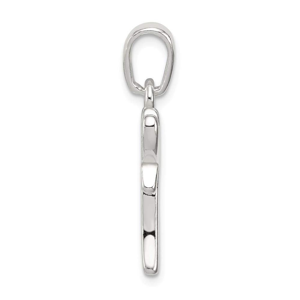Solid 925 Sterling Silver Chai Pendant Charm 19mm