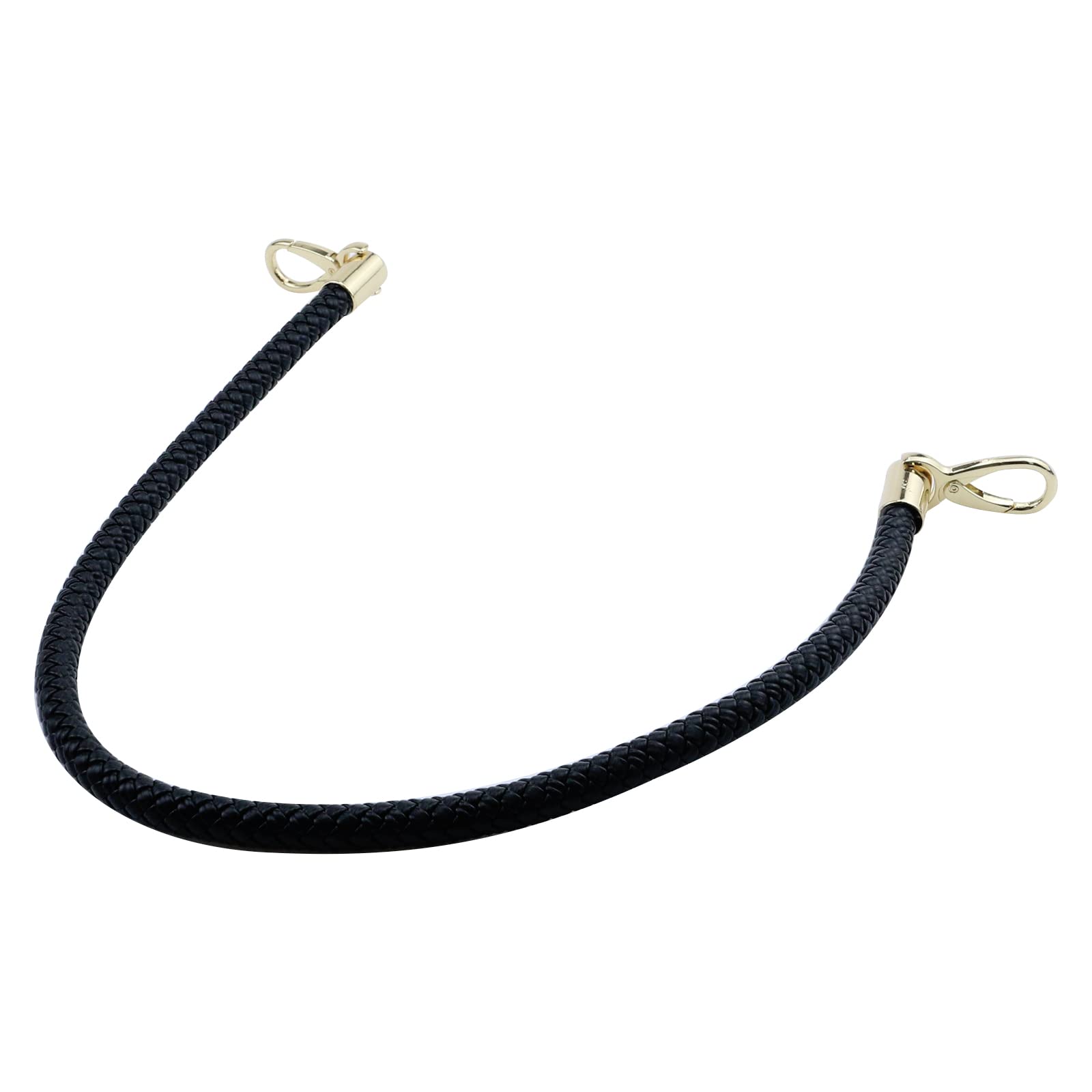 Woogim 2 PCS PU Leather Handbag Handles Braided Straps Handbag Replacement Straps with Buckle Handbag Bag Wallet Straps(Black)