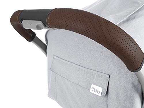 UPPAbaby Minu Stroller - Devin (Light Grey Melange/Silver/Chestnut Leather) + Minu Infant Car Seat Adapter for MESA + Mesa Infant Car Seat - Jordan (Charcoal Melange)