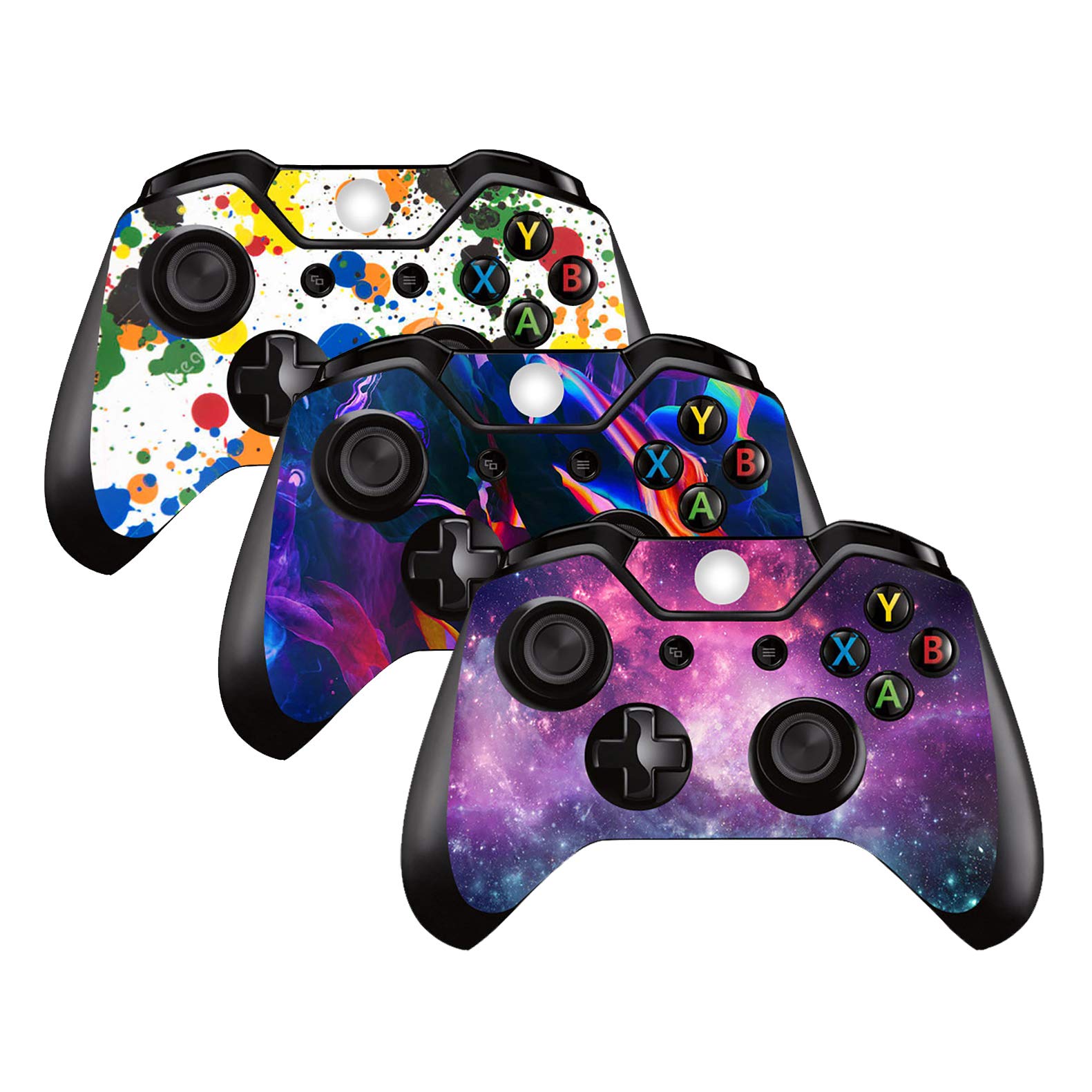 UUShop 3PCS Vinyl Skin Sticker Protector for Microsoft Xbox One Controller Joystick Set Combination Kit