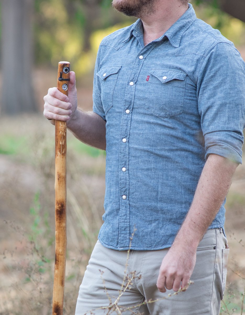 SE Natural Wood Walking Stick - WS62 (55-Foam Grip)