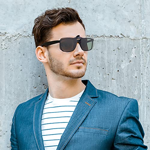 Weewooday 10 Pieces Polarized Clip-on Sunglasses Rimless Sunglasses for Women Men (Bright Colors,Large)