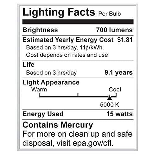 Satco s7249 6 Bulbs Daylight Bright 15W E26 Reflector Compact Fluorescent - Fragile