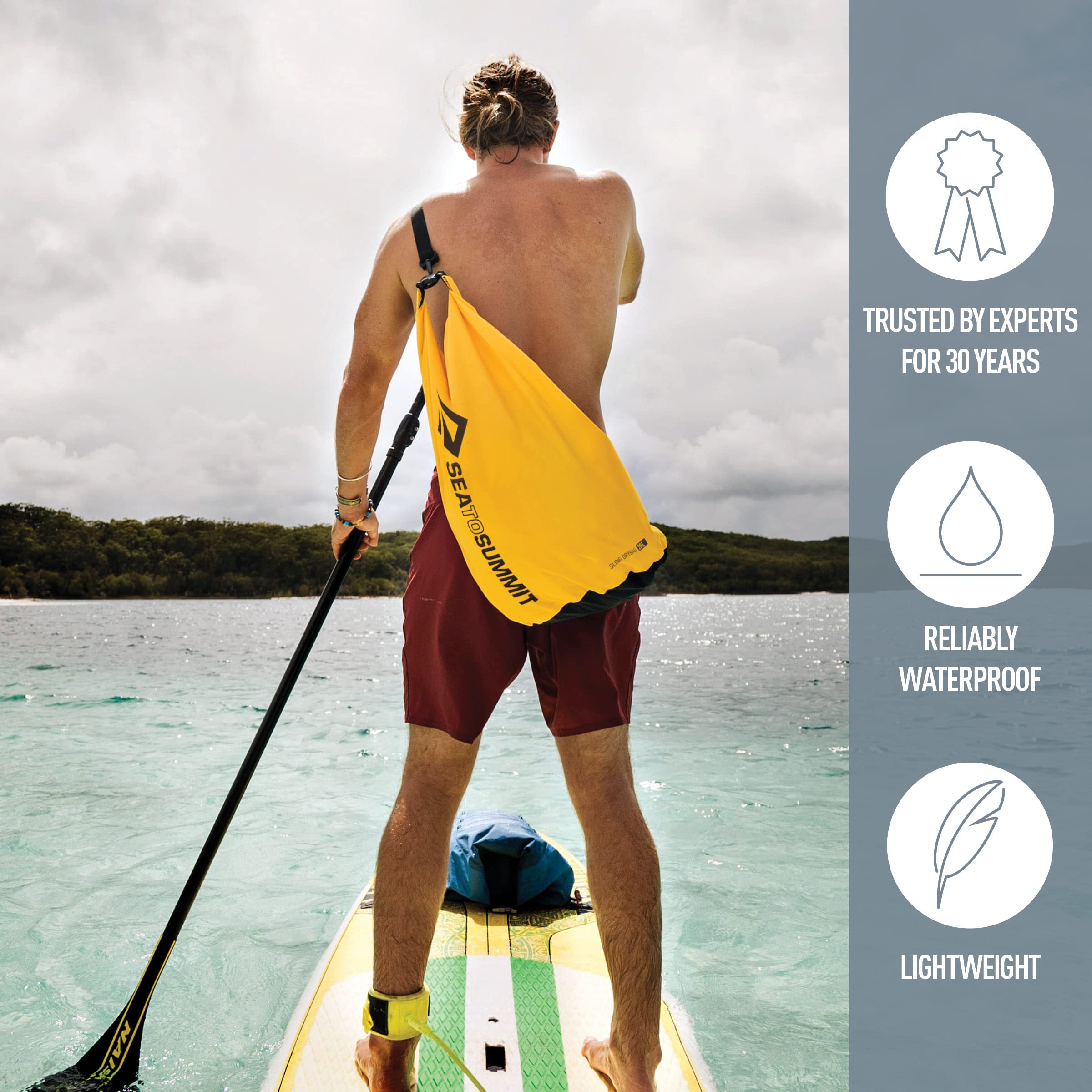 Sea to Summit Sling Lightweight Dry Bag with Shoulder Strap, 10 Liter, Yellow