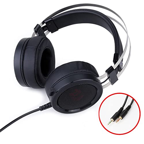 Redragon H901 Gaming Headset with Microphone for PC and Built-in Noise Reduction Works with Computer, Laptop, Tablet, Playstation 4, PS4, Xbox One (Stereo Adapter Included)