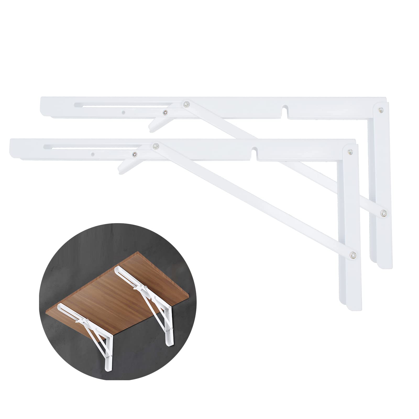 Shelf Brackets Heavy Duty Wall Mounted DIY Floating Shelf Bracket for Table Work Bench, Space Saving Max Load 300 lb, 12