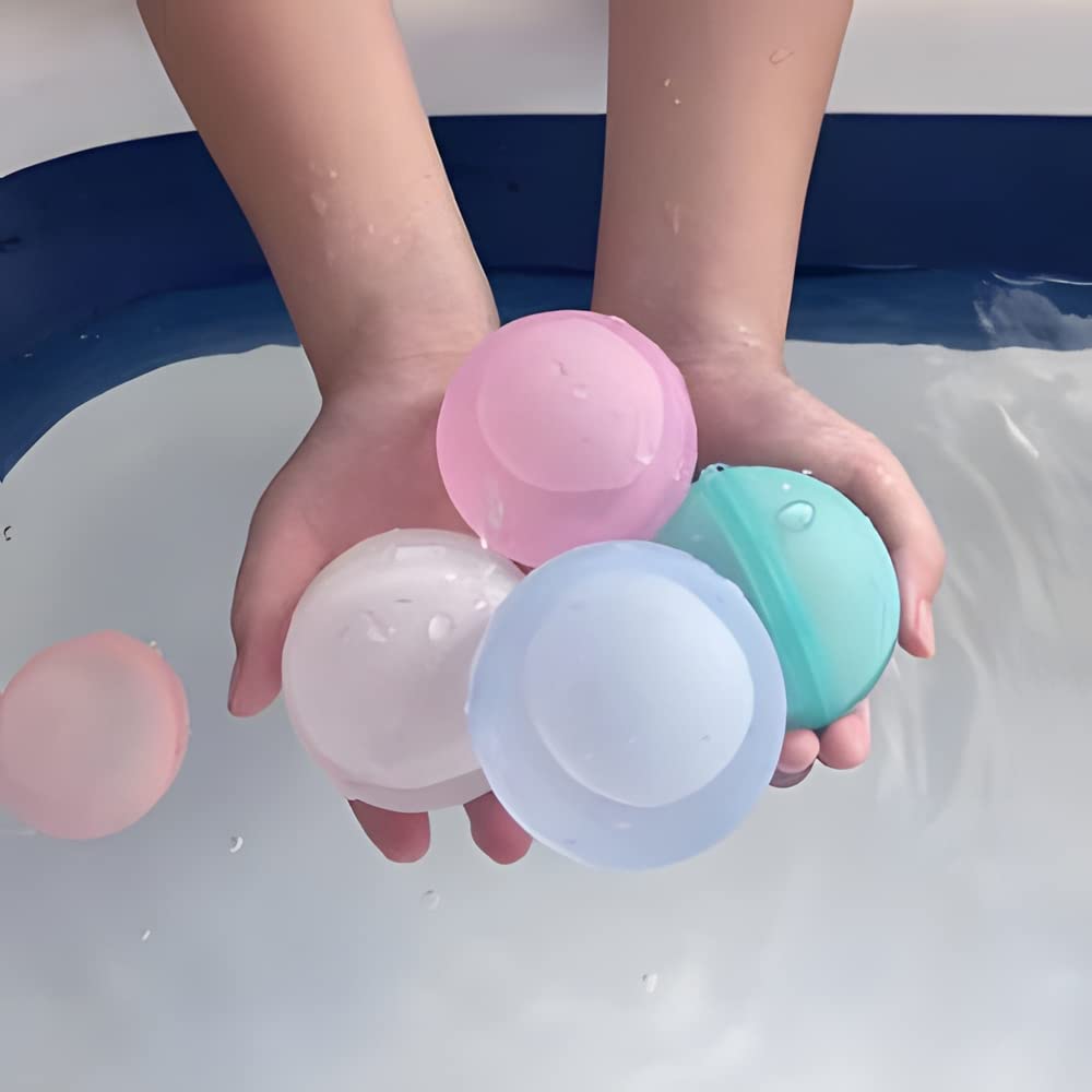 Reusable Water Balloons, Silicone Water Balloons Toy,Summer Toys for kids, Refillable Quick Fill Self Sealing Water (12PCS)