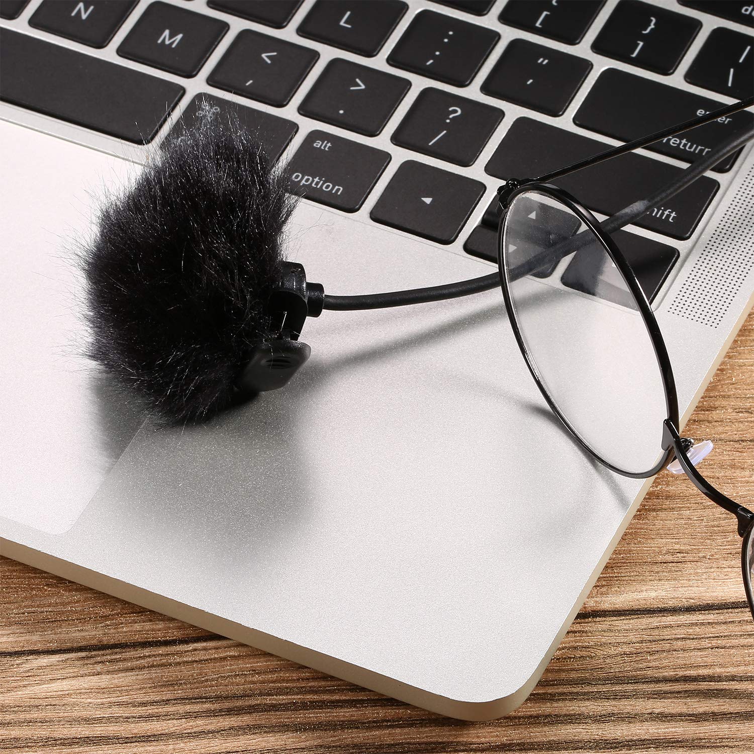 TecUnite 5 Pack Mini-size Lapel Lavalier Microphone Furry Windscreen Muff (Black)