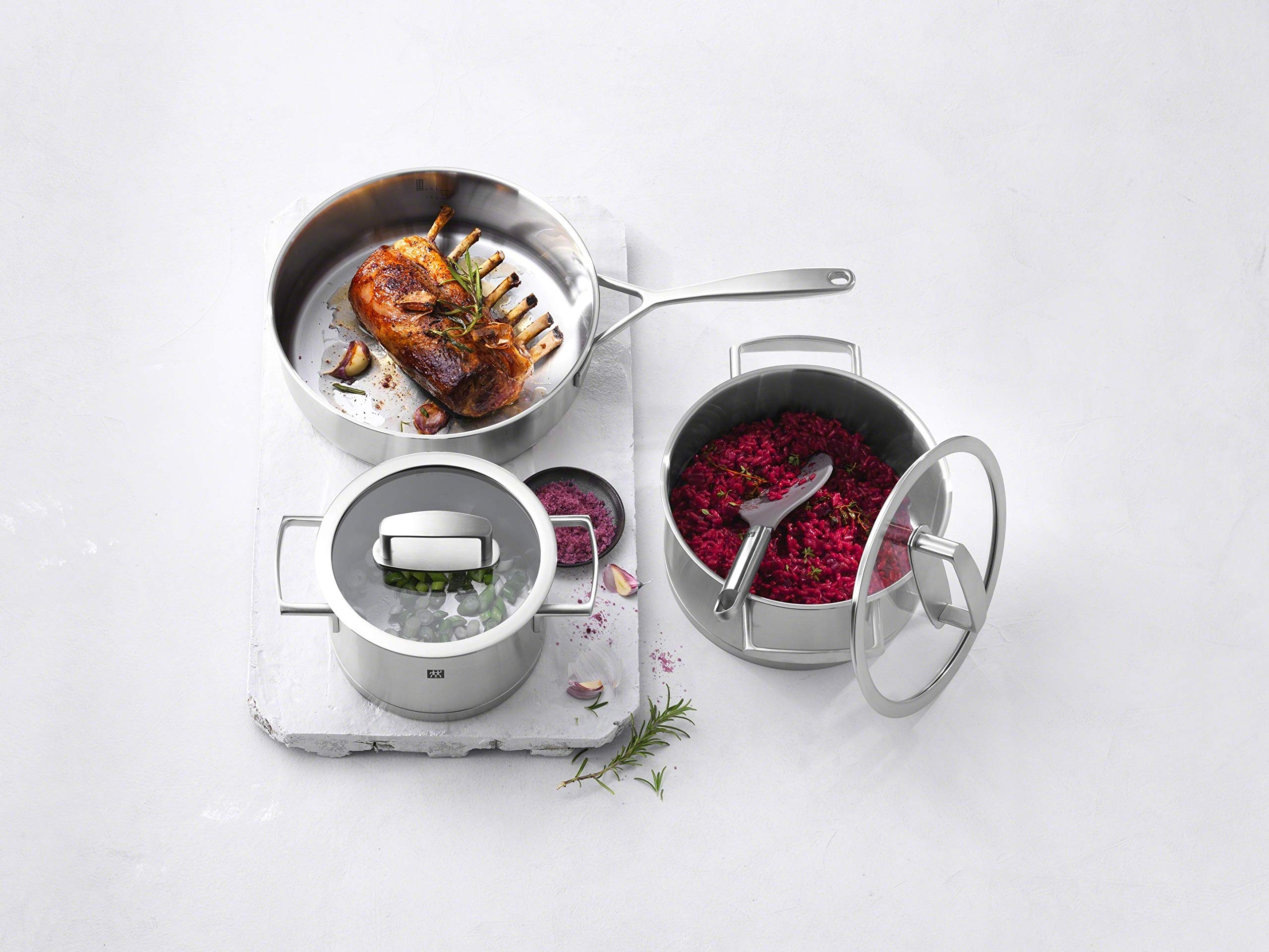 Zwilling 66467-240 Vitality Serving Pan, 9.4 inches (24 cm), 3 L), Stainless Steel, Two-Handed, 3-Layer Base, Casserole, Induction Safe, Dishwasher Safe, 10 Year Warranty